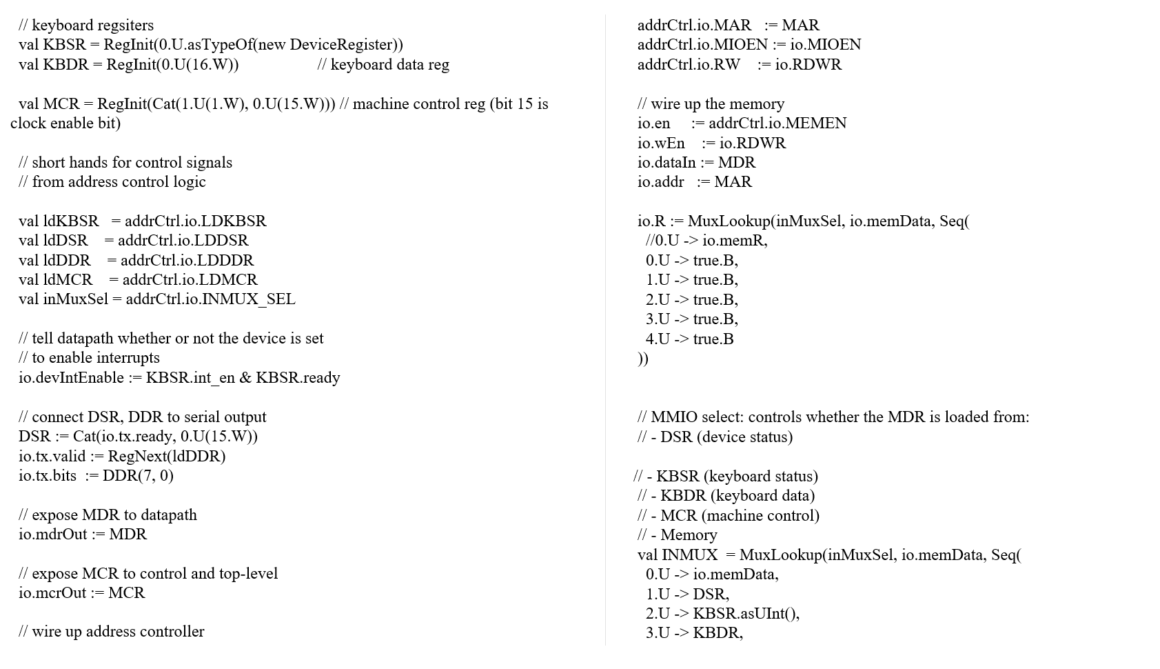 chisel coding help • Double-ported, 16-bit register | Chegg.com