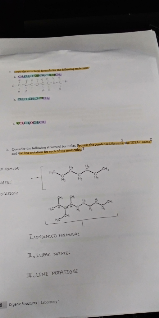 Solved 2. Draw the structural formula for the following | Chegg.com