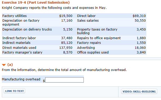 Solved Exercise 19-4 (Part Level Submission) Knight Company | Chegg.com