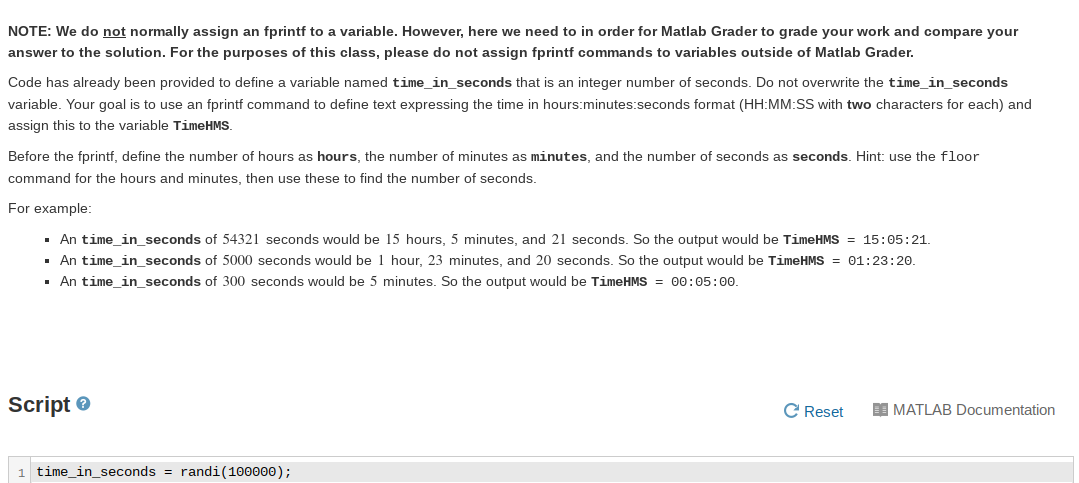 Solved NOTE: We do not normally assign an fprintf to a | Chegg.com