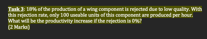 Solved Task 2: The wing production department of Boeing has | Chegg.com