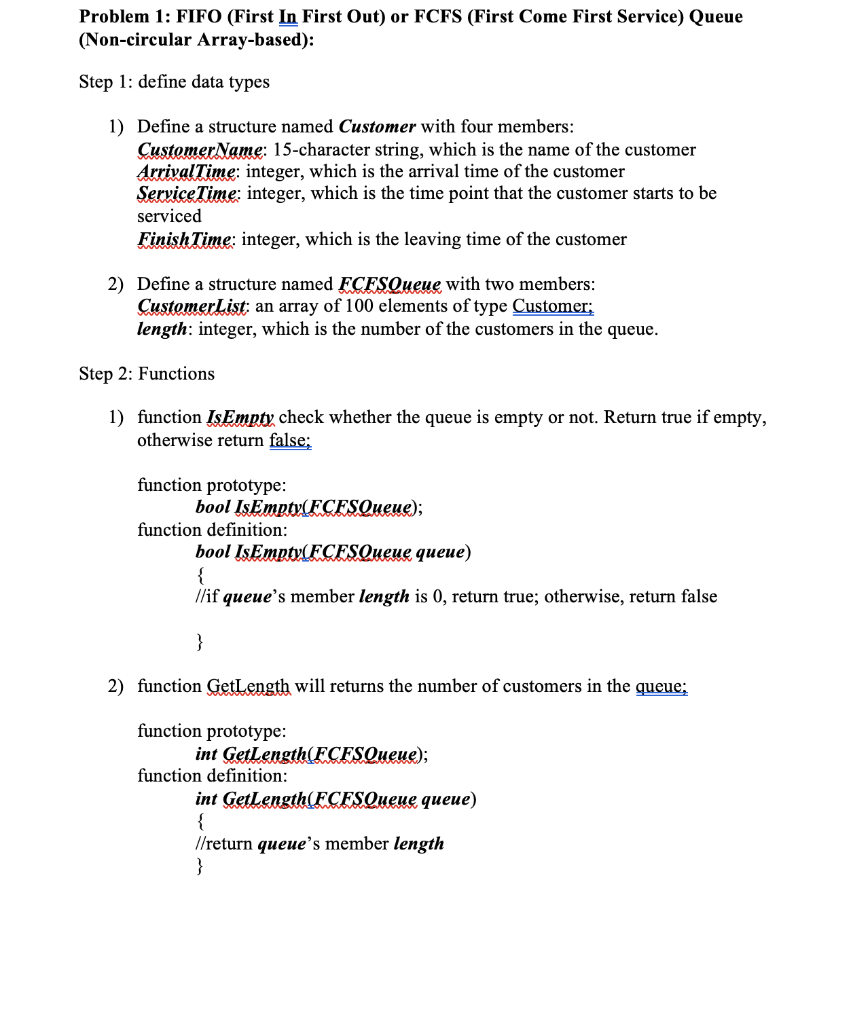 Solved Problem 1: FIFO (First In First Out) or FCFS (First | Chegg.com