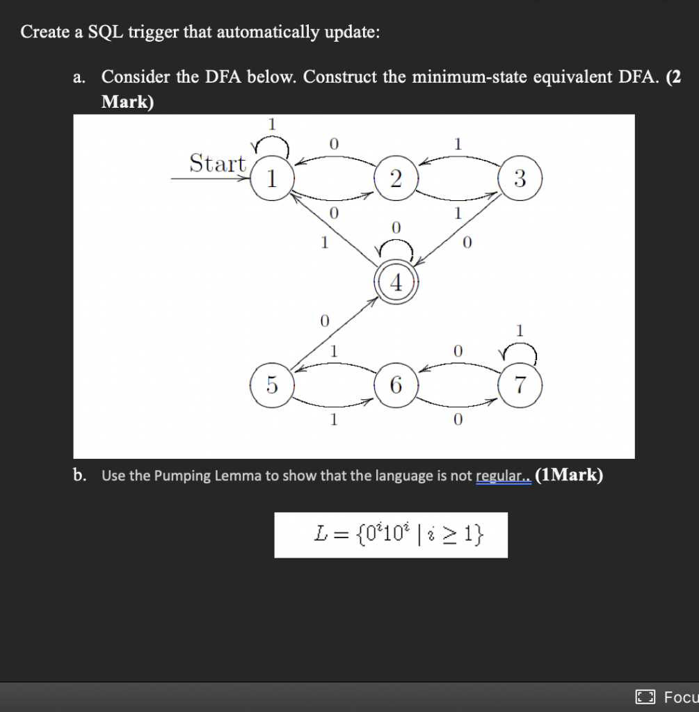Solved Create a SQL trigger that automatically update: a. | Chegg.com