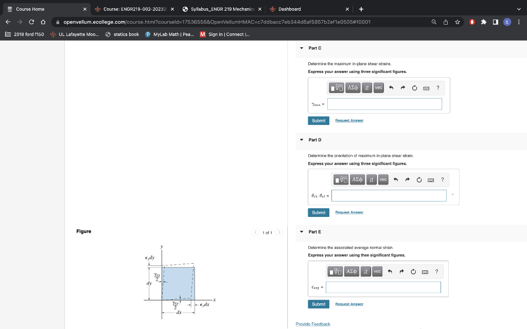 Solved Determine the meximum if-plene shear strains. Express | Chegg.com