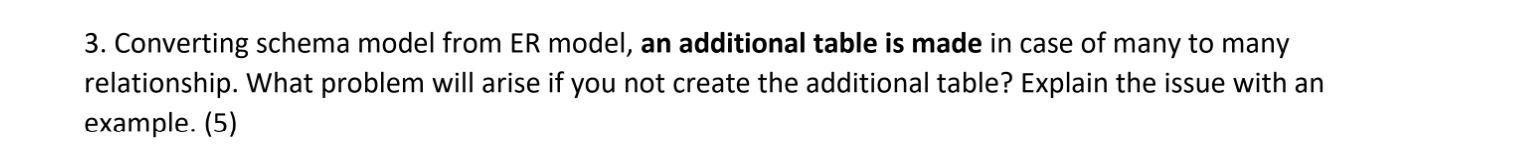 Solved 3. Converting schema model from ER model, an | Chegg.com