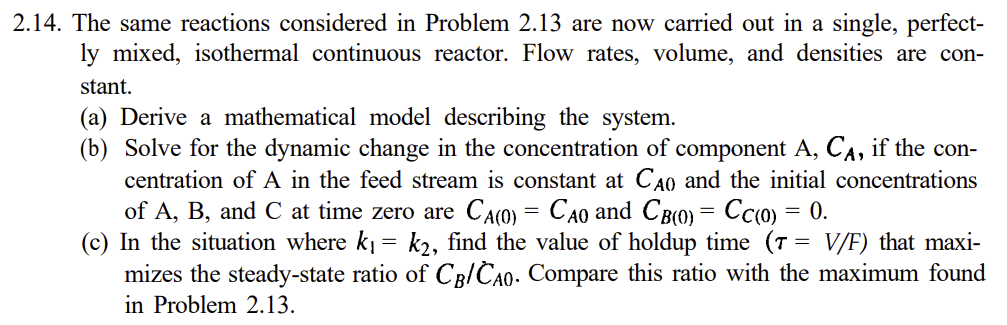 Solved 3. Two consecutive, first-order reactions take place | Chegg.com