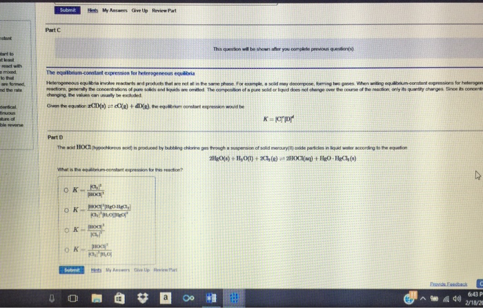 Solved Identify the proper form of the equilibrium constant | Chegg.com
