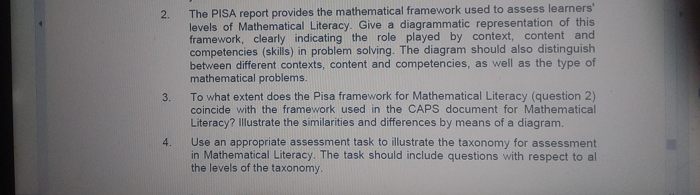 Solved 2. The PISA report provides the mathematical | Chegg.com
