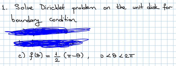 Solved 1. Solve Dirichlet problen on the unit disk for | Chegg.com