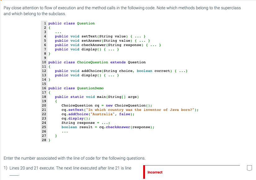 Solved Pay close attention to flow of execution and the | Chegg.com
