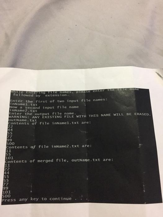 Solved Extra Write A Program That Merges The Numbers In Two