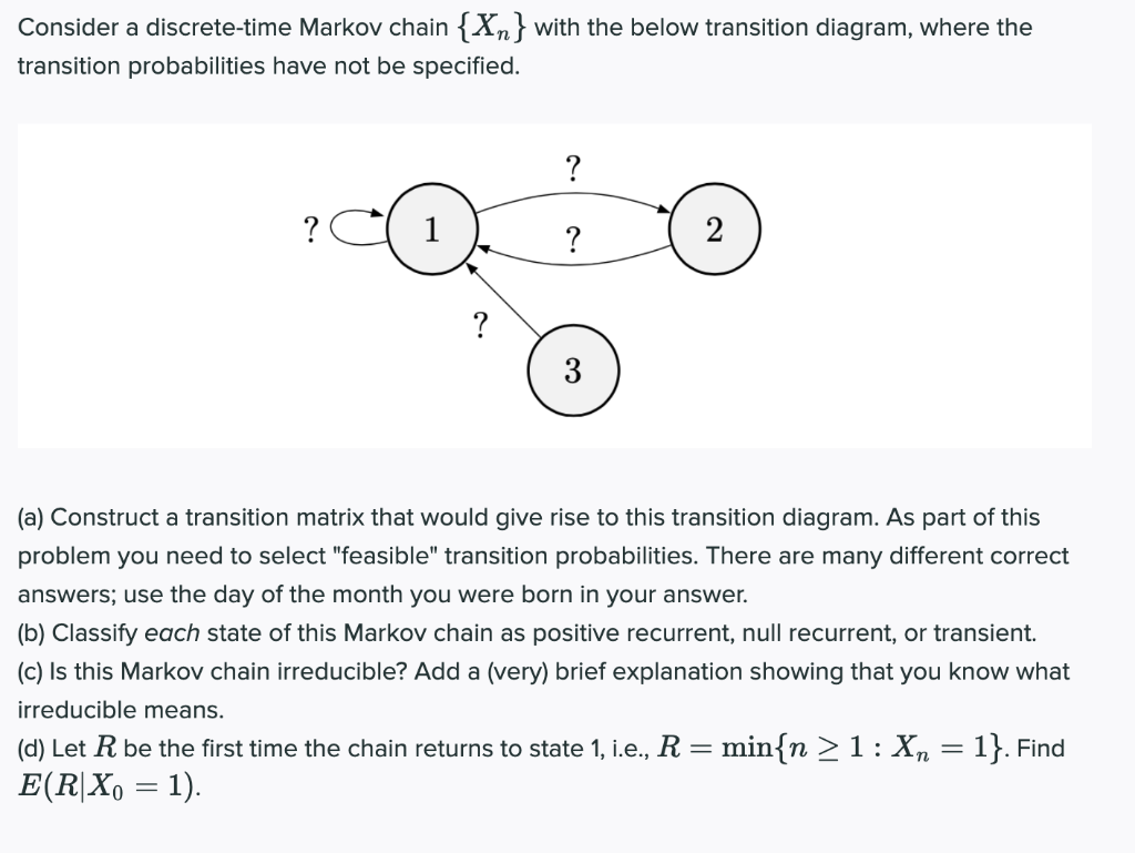 Consider a discrete-time Markov chain {Xn} with the | Chegg.com