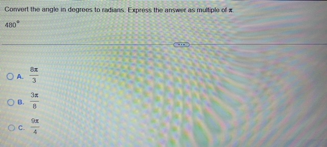 Solved Convert the angle in degrees to radians. Express the | Chegg.com