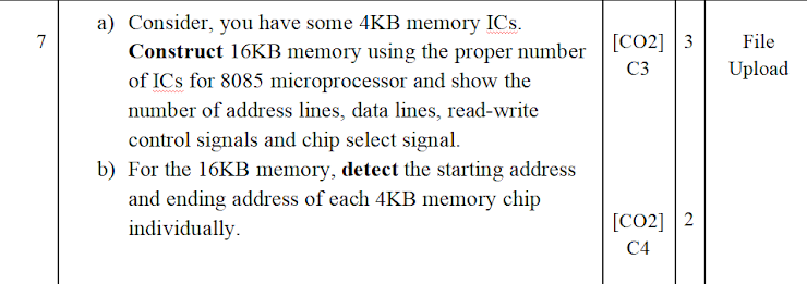 Solved 7 File Upload a) Consider, you have some 4KB memory | Chegg.com