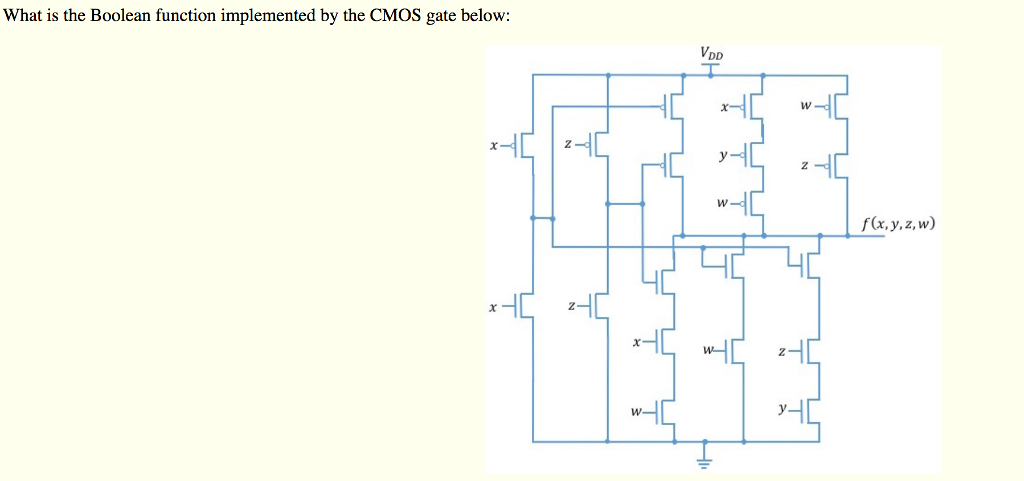 Solved What is the Boolean function implemented by the CMOS | Chegg.com Solved What is the Boolean function implemented by the CMOS | Chegg.com