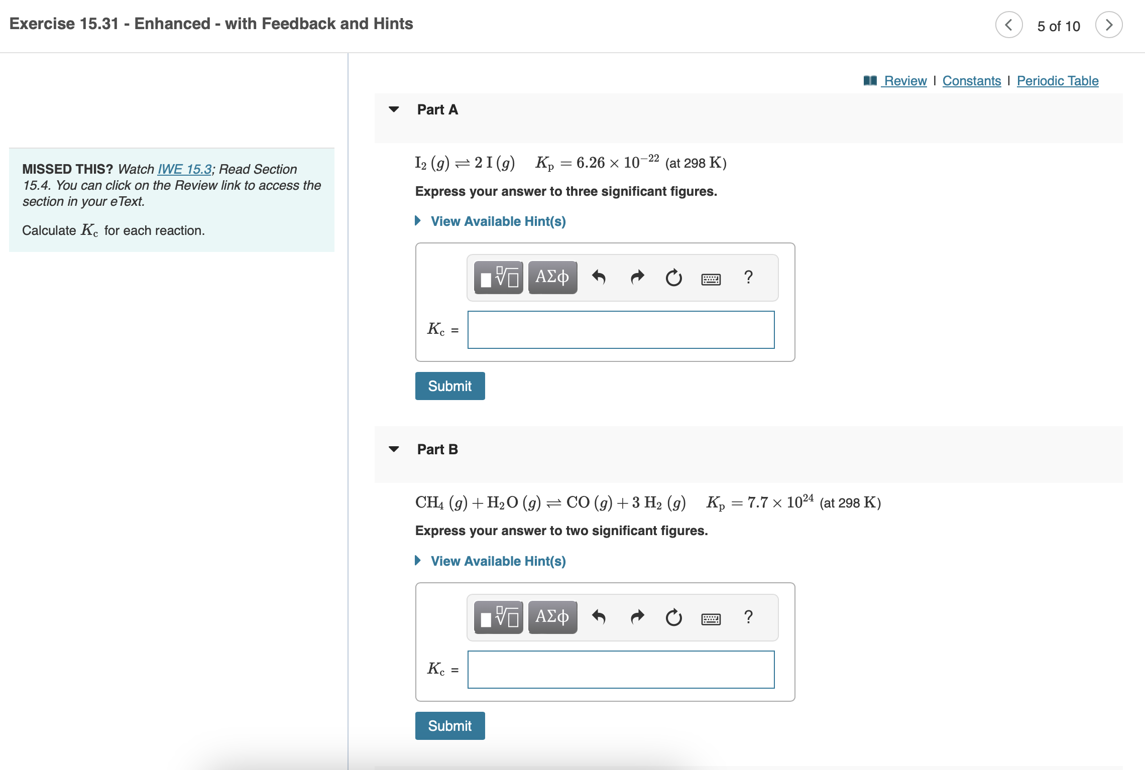 Solved Exercise 15.31 - Enhanced - with Feedback and Hints | Chegg.com