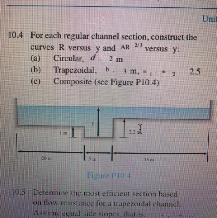 Solved For each regular channel section, construct the | Chegg.com