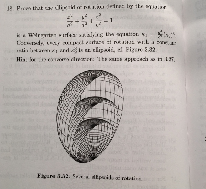 Solved 18. Prove that the ellipsoid of rotation defined by | Chegg.com