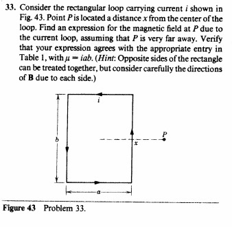 Solved 33. Consider the rectangular loop carrying current i | Chegg.com
