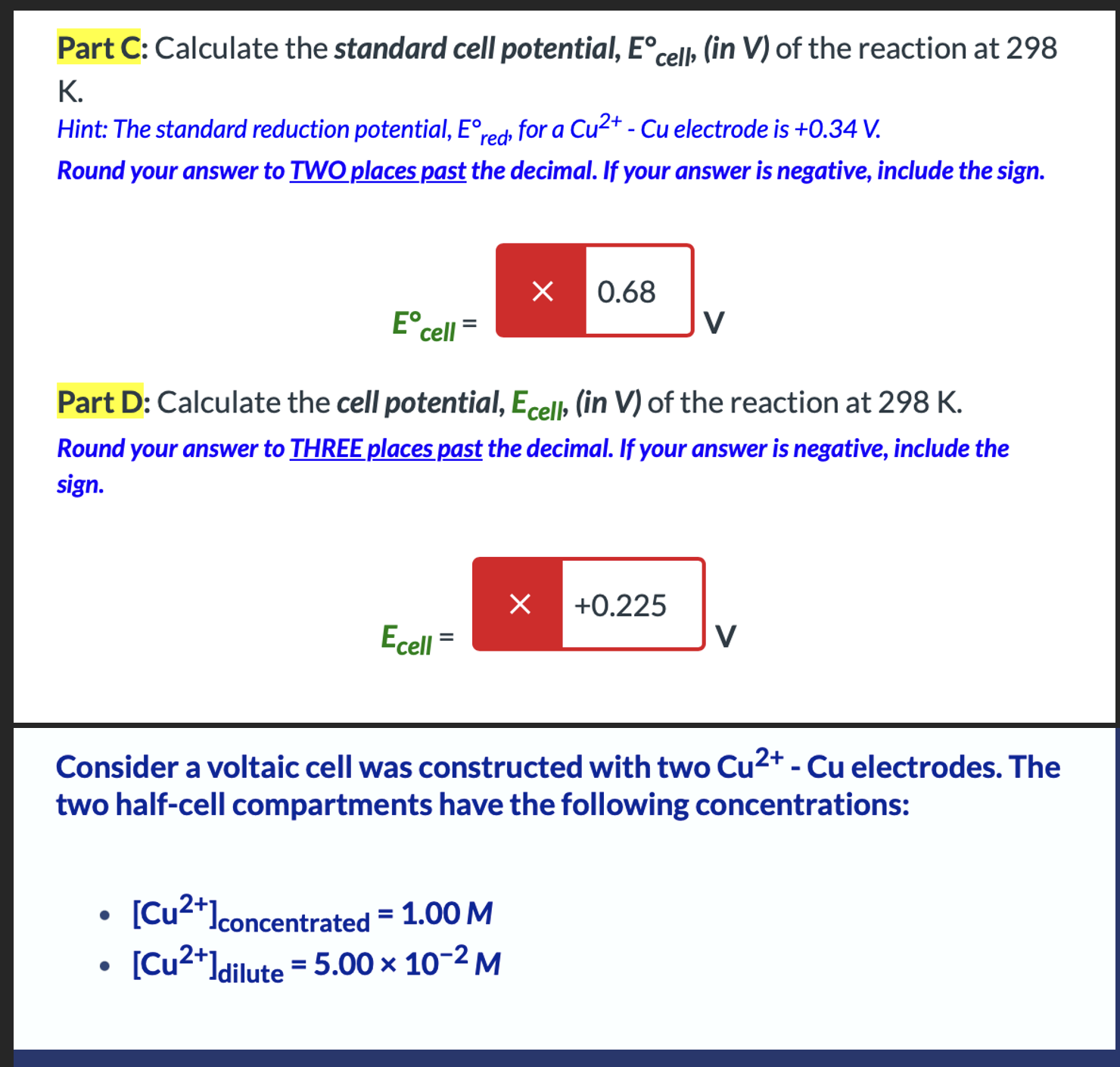 Solved Consider a voltaic cell was constructed with two | Chegg.com