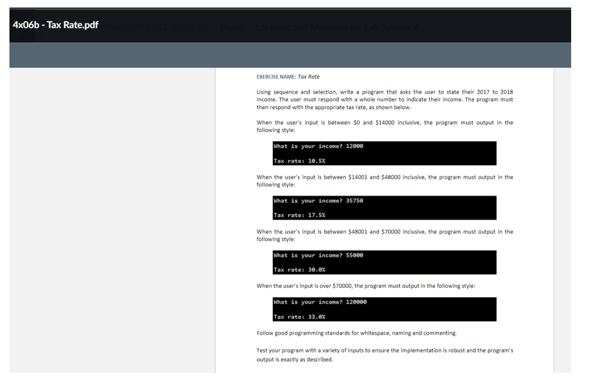 Solved 4x06b - Tax Rate.pdf EXERCISE NAME: Tax Rate Using | Chegg.com