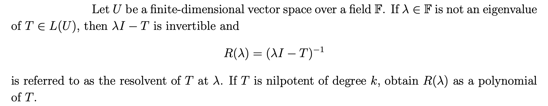 Solved Let U be a finite-dimensional vector space over a | Chegg.com