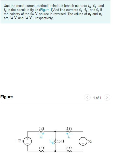 Solved Use the mesh-current method to find the branch | Chegg.com