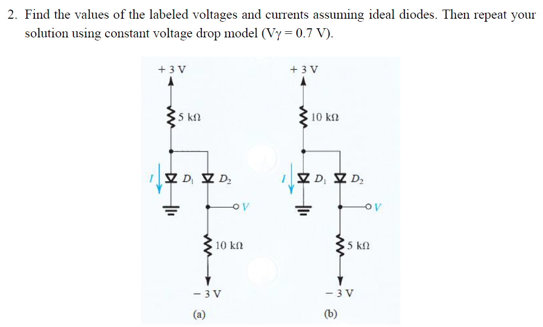 Solved 2. Find the values of the labeled voltages and | Chegg.com