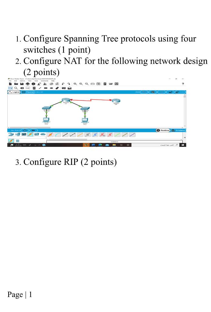 Solved Using CISCO packet Tracer,(refer to the | Chegg.com