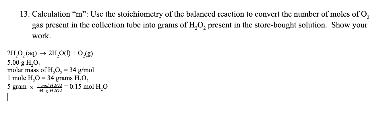 Solved How to convert 5.00 gram H2O2 to mols of O2 gas "Use | Chegg.com