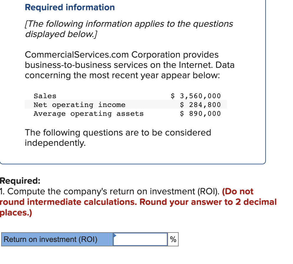 Solved Required information [The following information | Chegg.com