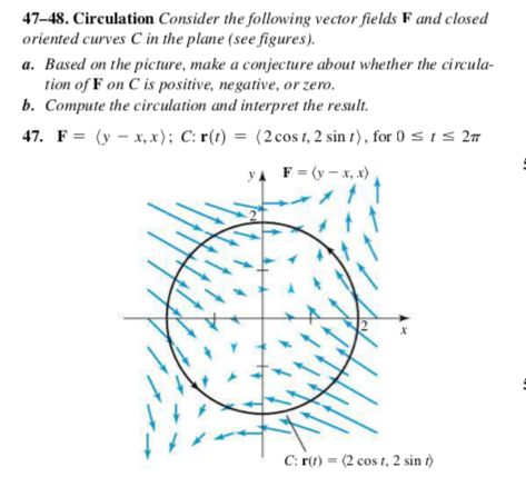 Solved 47-48. Circulation Consider the following vector | Chegg.com