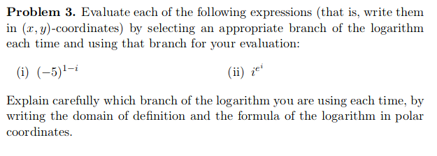 Solved Problem 3. Evaluate each of the following expressions | Chegg.com
