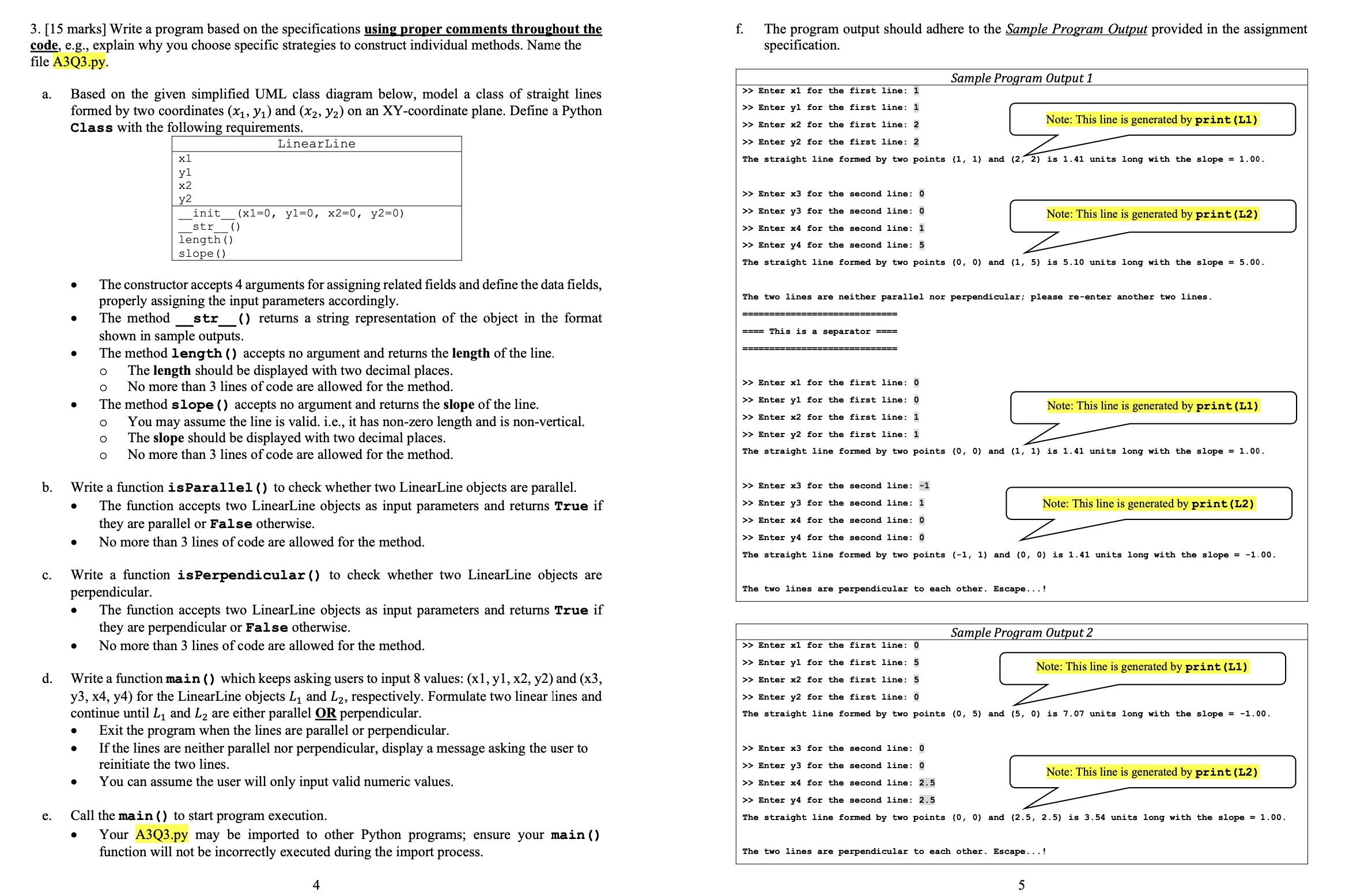 Solved [15 ﻿marks] ﻿Write a program based on the | Chegg.com