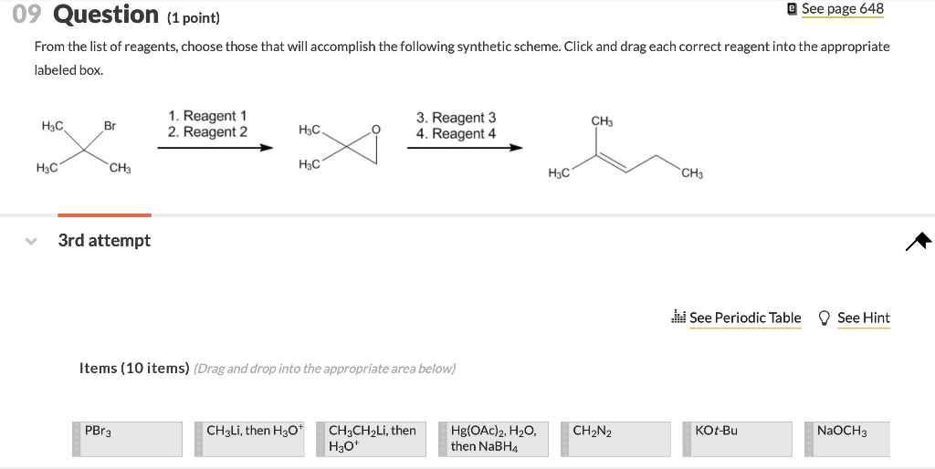 Solved From the list of reagents, choose those that will | Chegg.com