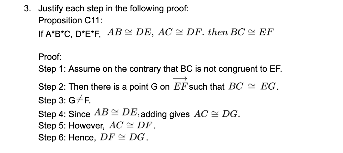 Solved 3. Justify each step in the following proof: | Chegg.com