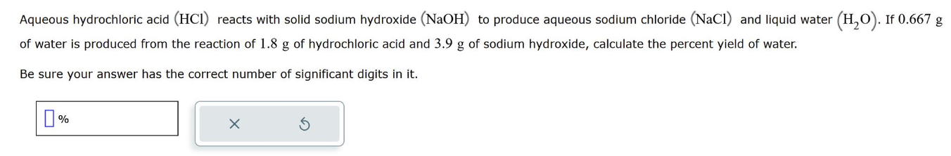Solved Aqueous hydrochloric acid (HCl) reacts with solid | Chegg.com