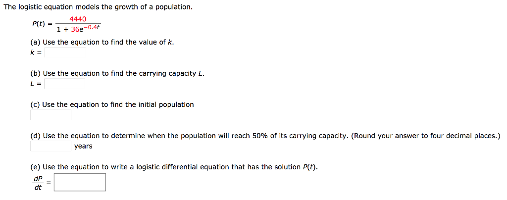 Solved The logistic equation models the growth of a | Chegg.com