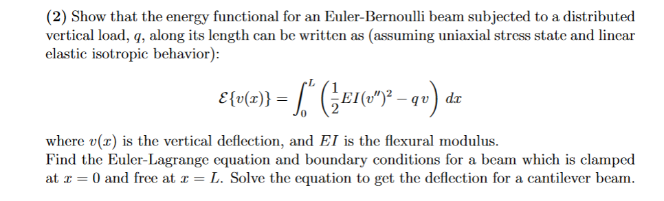 Solved (2) Show that the energy functional for an | Chegg.com