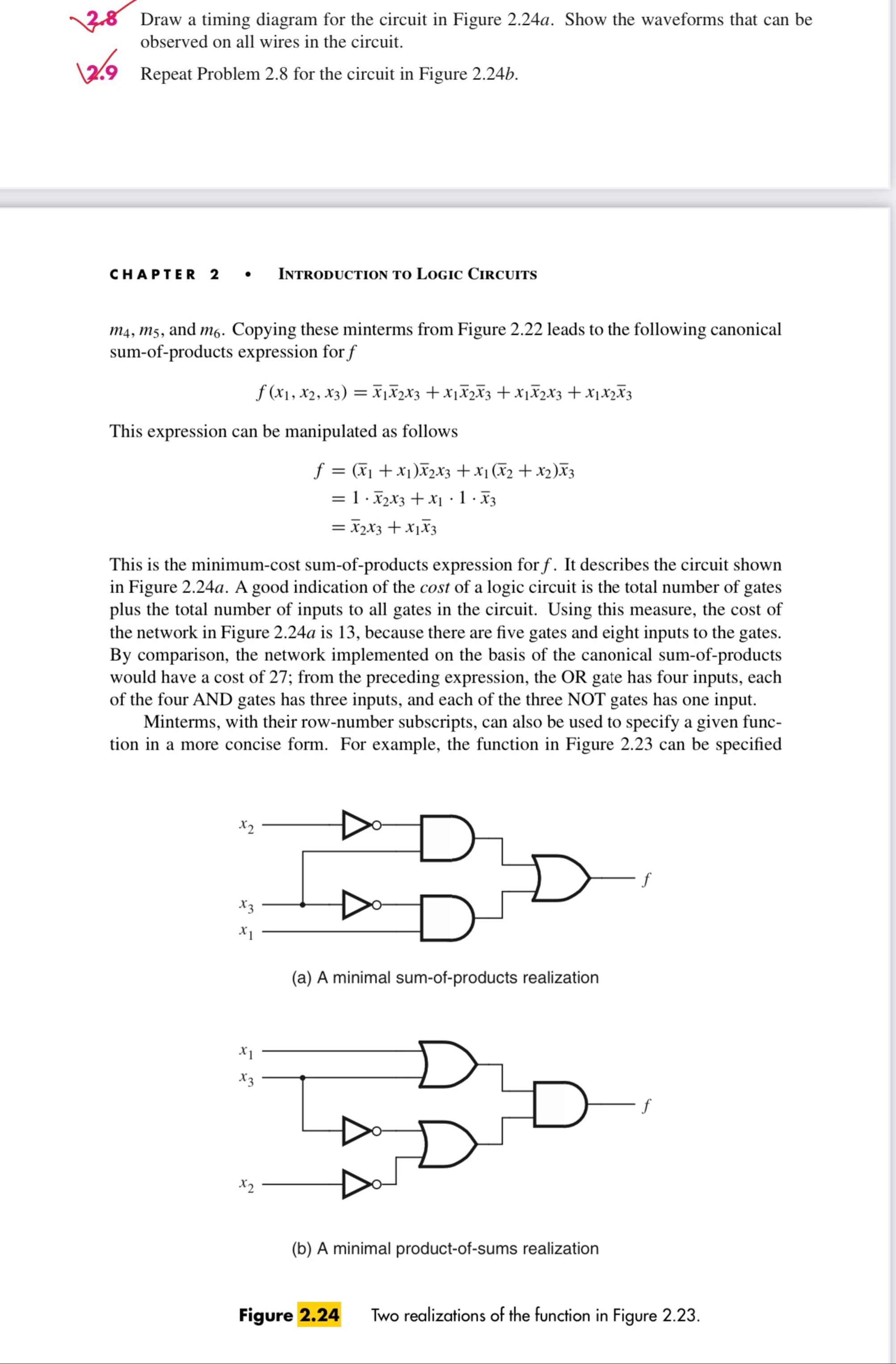 Solved 2.8 Draw a timing diagram for the circuit in Figure | Chegg.com