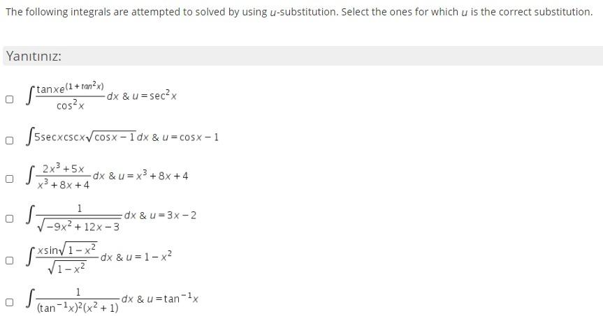 Solved The following integrals are attempted to solved by | Chegg.com