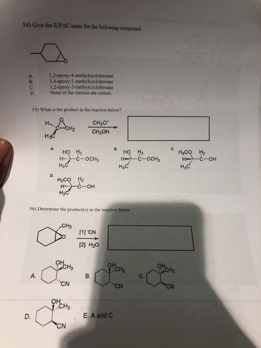 Solved 54) Give the IUPAC name for the following compound. | Chegg.com