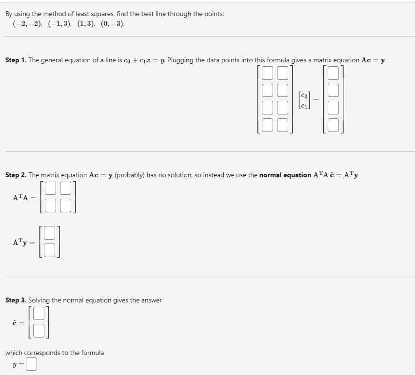 By using the method of least squares, find the best | Chegg.com