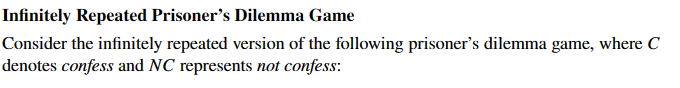 Solved Infinitely Repeated Prisoner's Dilemma Game Consider | Chegg.com