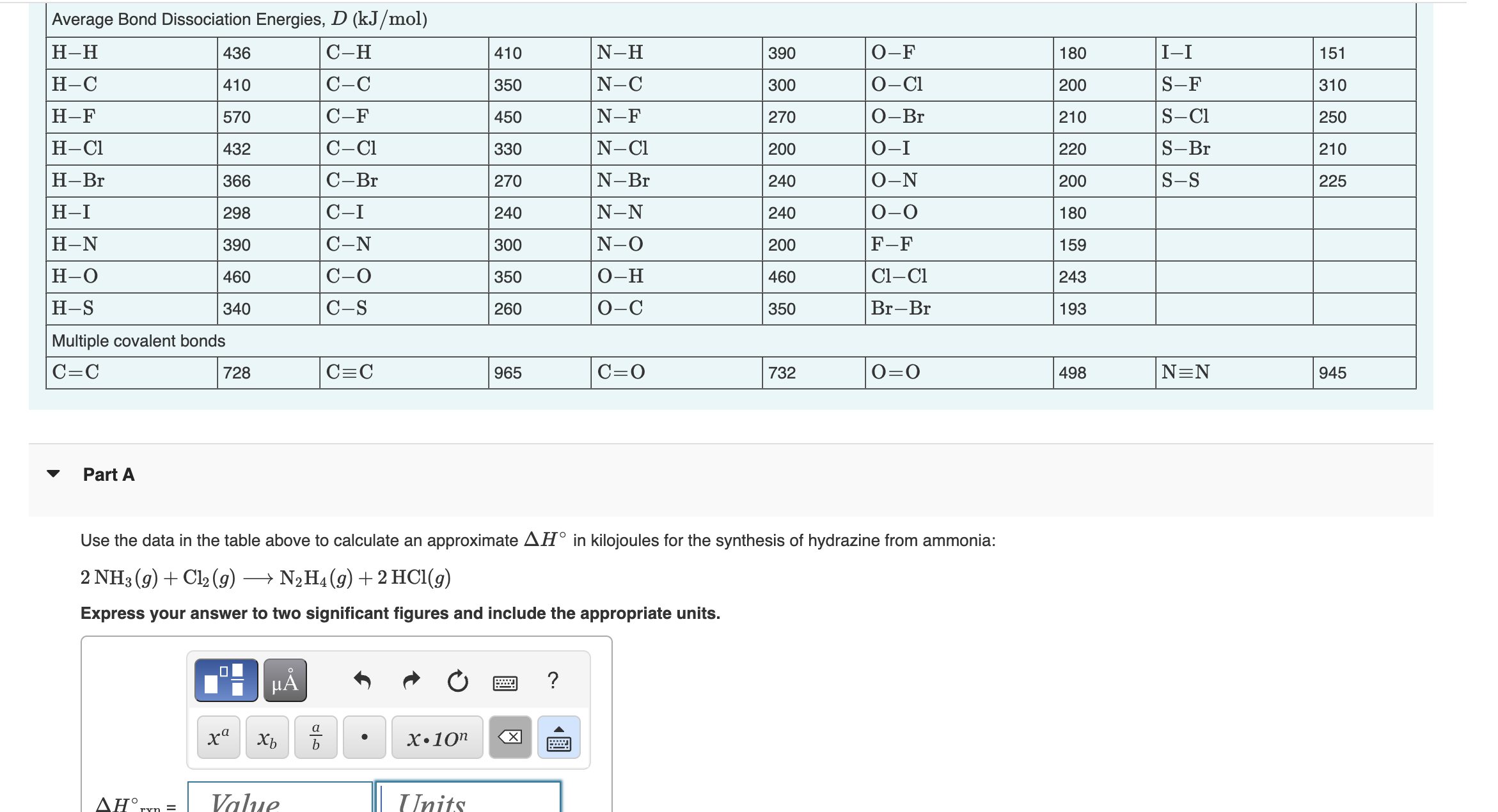 Solved Use The Data In The Table Above To Calculate An 0368