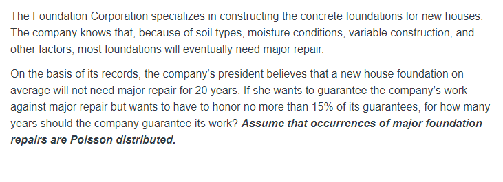 Solved The Foundation Corporation specializes in | Chegg.com