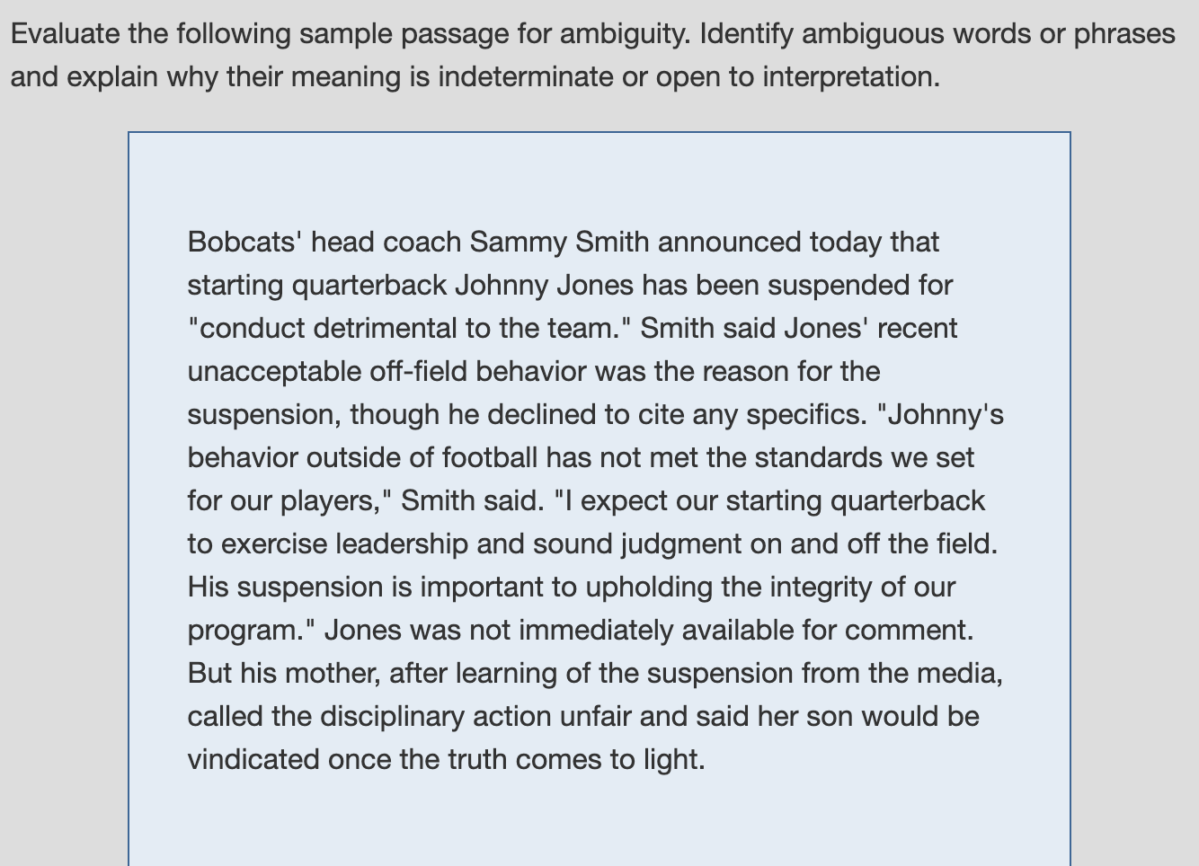 Words With Ambiguous Meanings