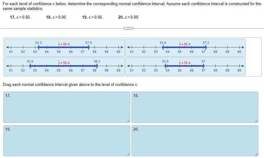 Solved For each level of confidence c below, determine the | Chegg.com