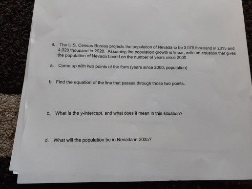 Solved 4. The US Census Bureau projects the population of | Chegg.com