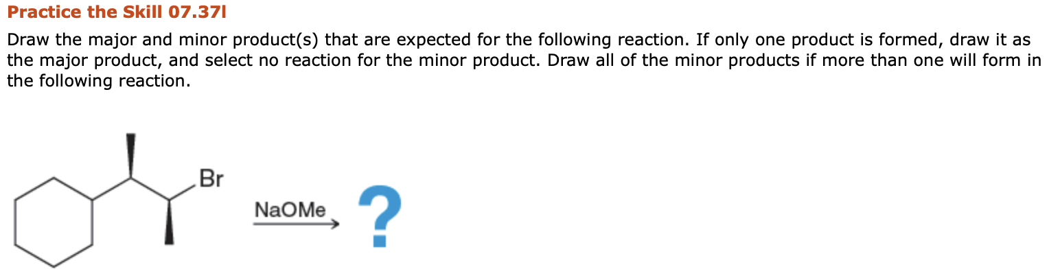 Solved Practice the Skill 07.37f Draw the major and minor | Chegg.com